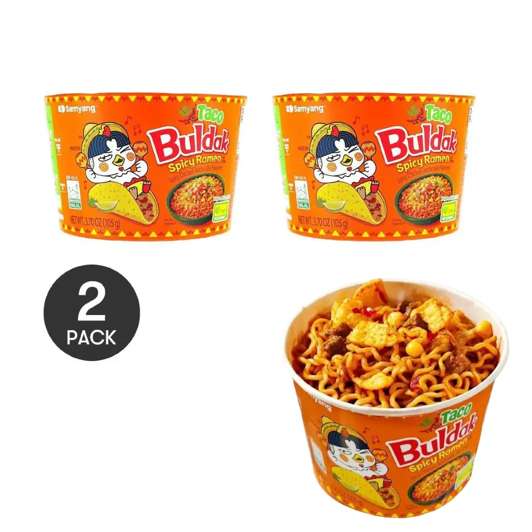 2 Pack SAMYANG Buldak Ramen Noodles - Korean Spicy Fire Chicken Flavor ...