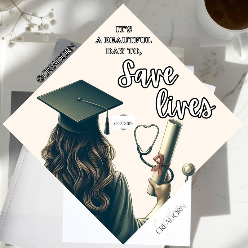 Nurse Medicine Doctor Grad Graduation Digital Design Cap Topper ...
