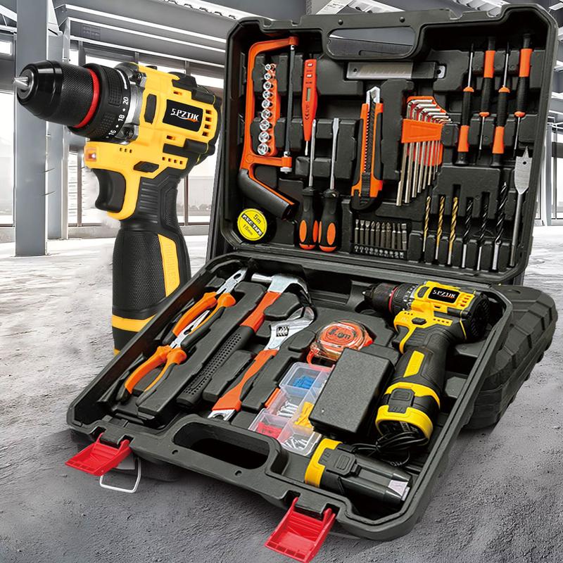 SPZTJK 128-Piece 36V Lithium lon Cordless Drill & Tool Set, Electric ...