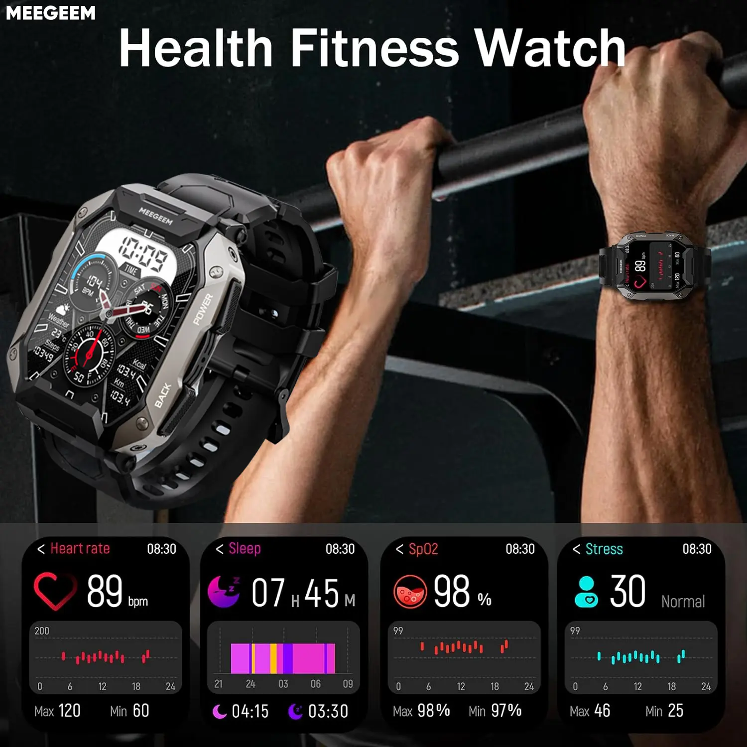 Smart Watch for Men，with Answer/Make Call 100+ Sports Modes Fitness ...
