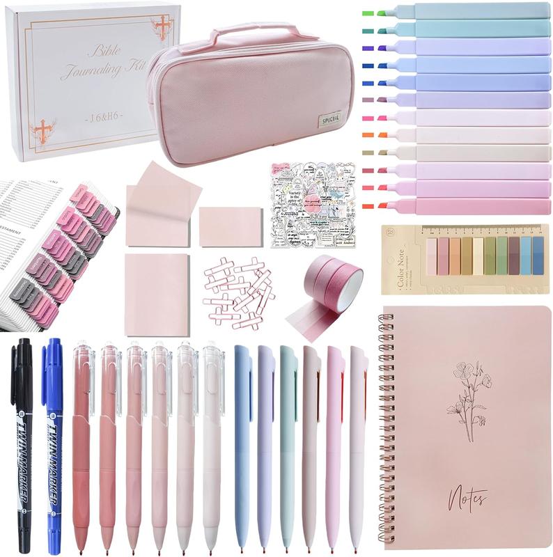 Bible Study Supplies Journaling Kit With Tabs Highlighter Color Pens ...