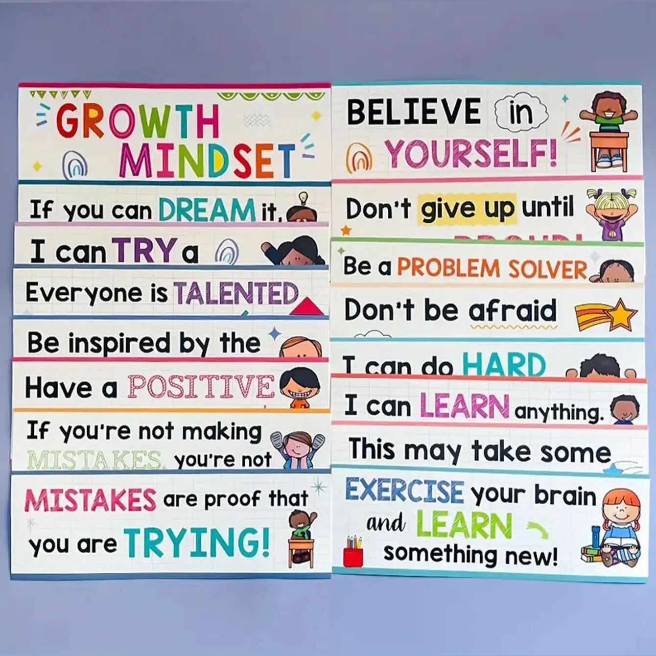 Growth Mindset Inspirational Quotes Cards, Positive Affirmations for ...