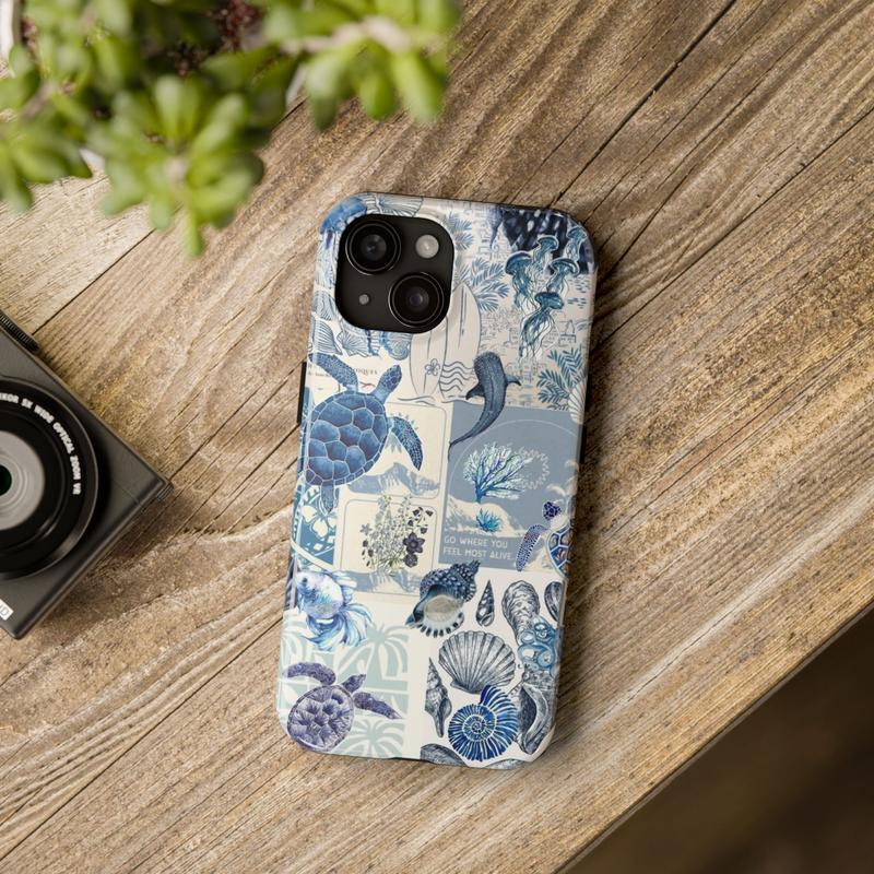 Blue Ocean Coquette Phone Case | Blue Marine Aesthetic Phone Cover for ...