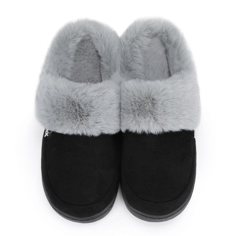 NineCiFun Women's and Men's Suede House Slippers Slip on Fuzzy Slippers ...