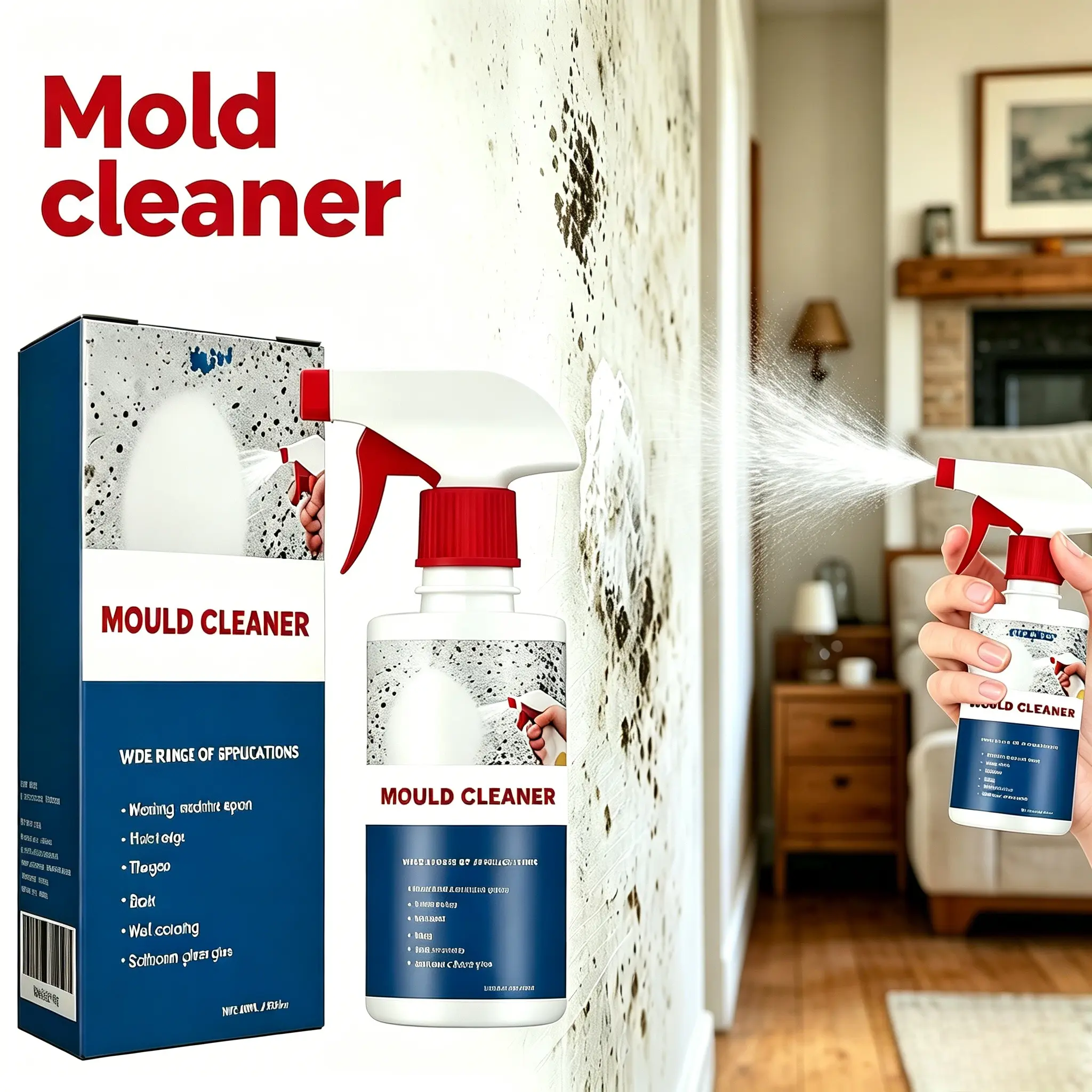 Wall Mold Remover Liquid Spray - Fast-Effective Mold Removal, Regrowth ...