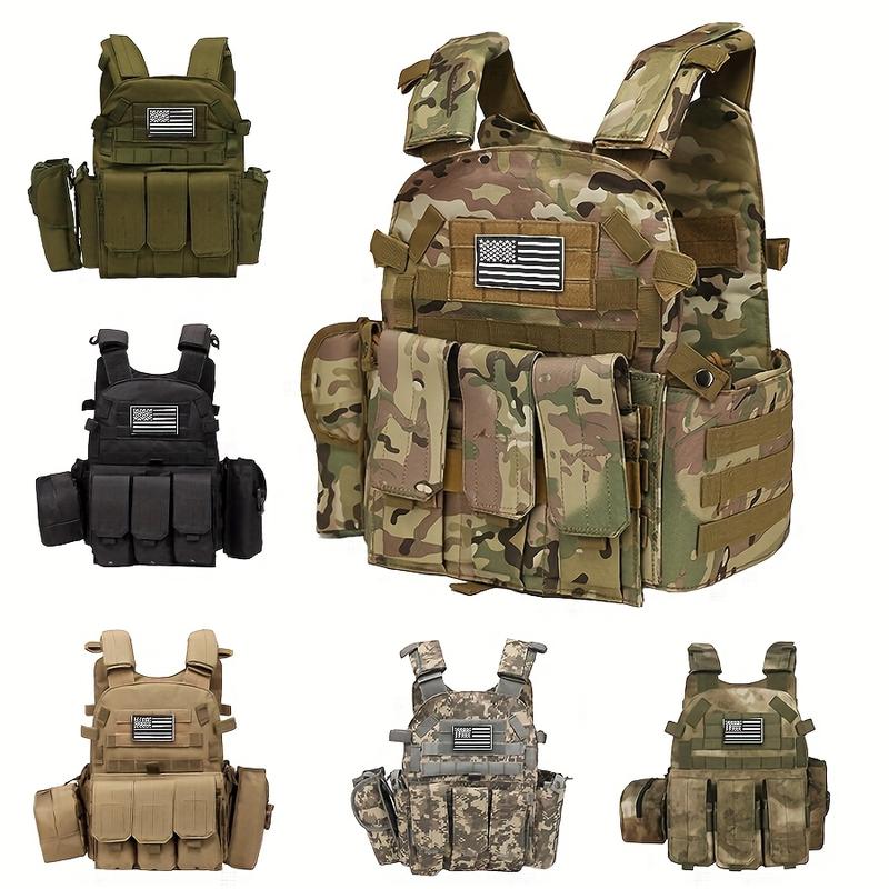 Tactical Training Vest with Multi-Attachment Pouches, Water-Resistant ...