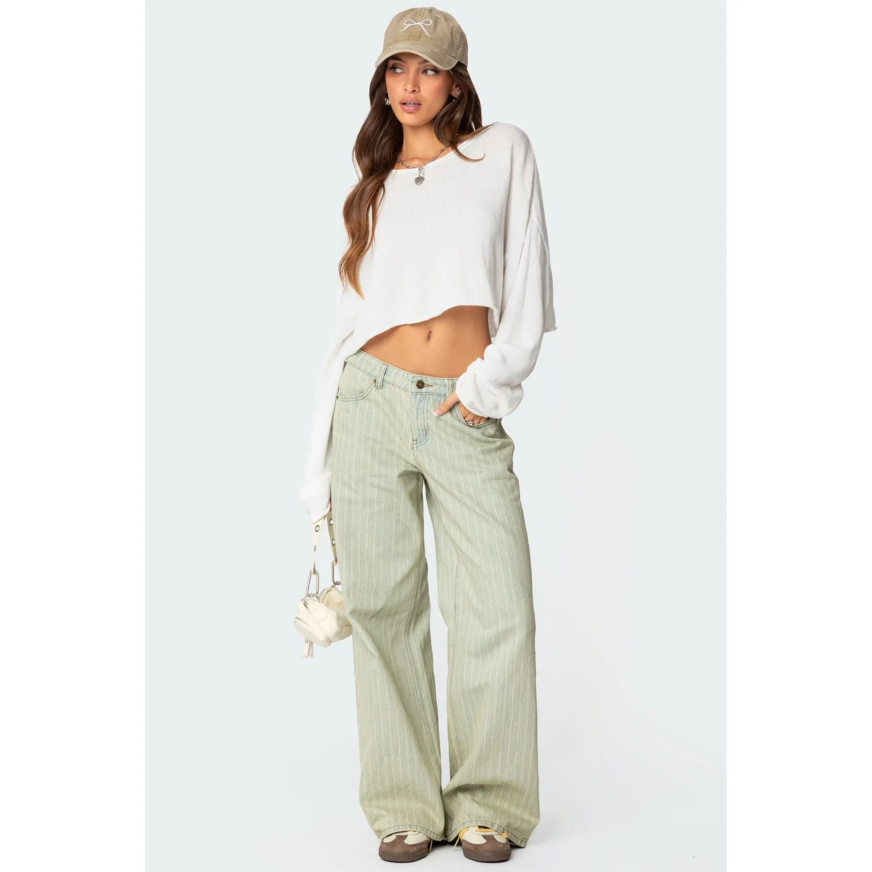 Lannah Textured Low Rise Baggy Jeans - TikTok Shop