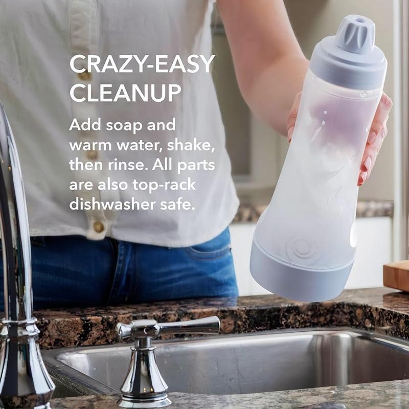 Pancake Batter Dispenser 2-in-1 Mixer Bottle with Stainless Steel Whisk ...