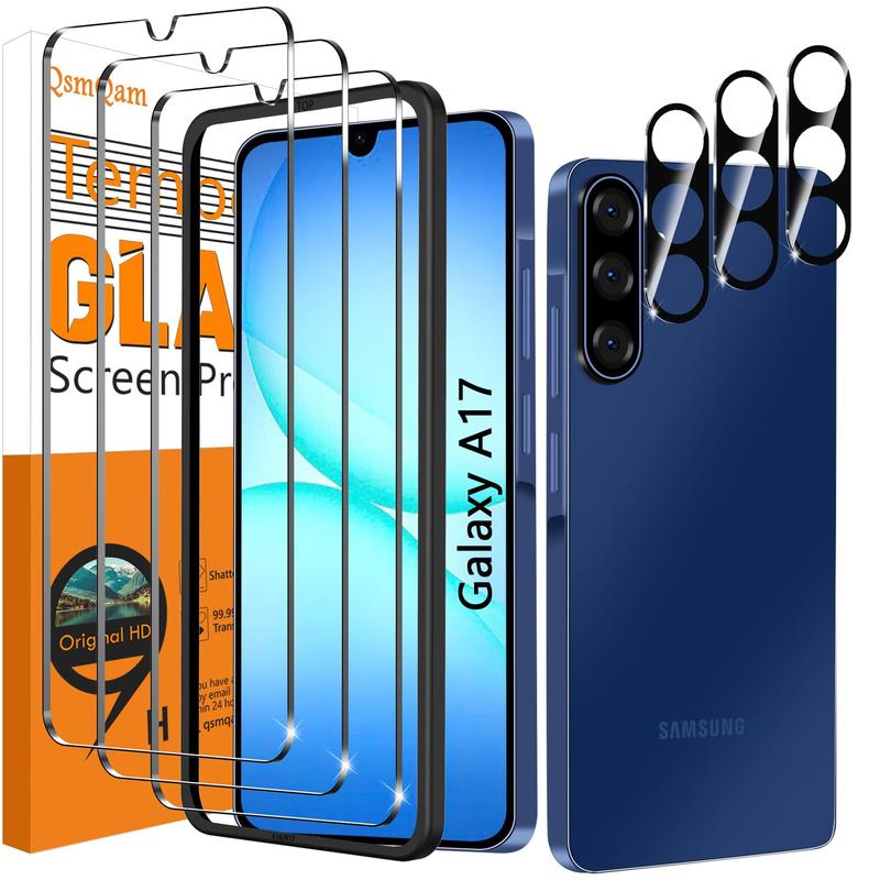 3 Pack Screen Protector for Samsung Galaxy A17 5G + 3 Pack Camera Lens ...