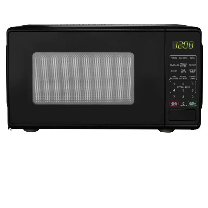 Mainstays 0.7 Cu ft Countertop Microwave Oven 700 Watts Black with LED ...
