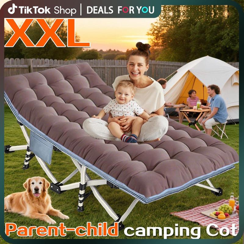 79"Lx32"Wx18"H XXL Oversized Camping Cot Summer Camping Essentials Gear ...