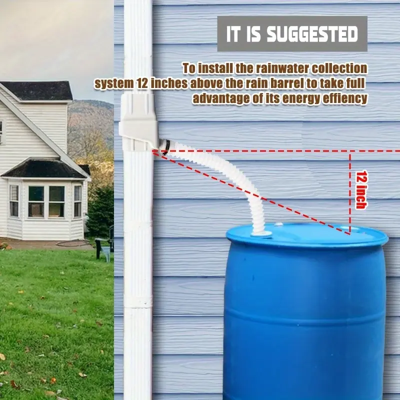 Universal rainwater harvesting system rainwater diverter with 50-inch ...