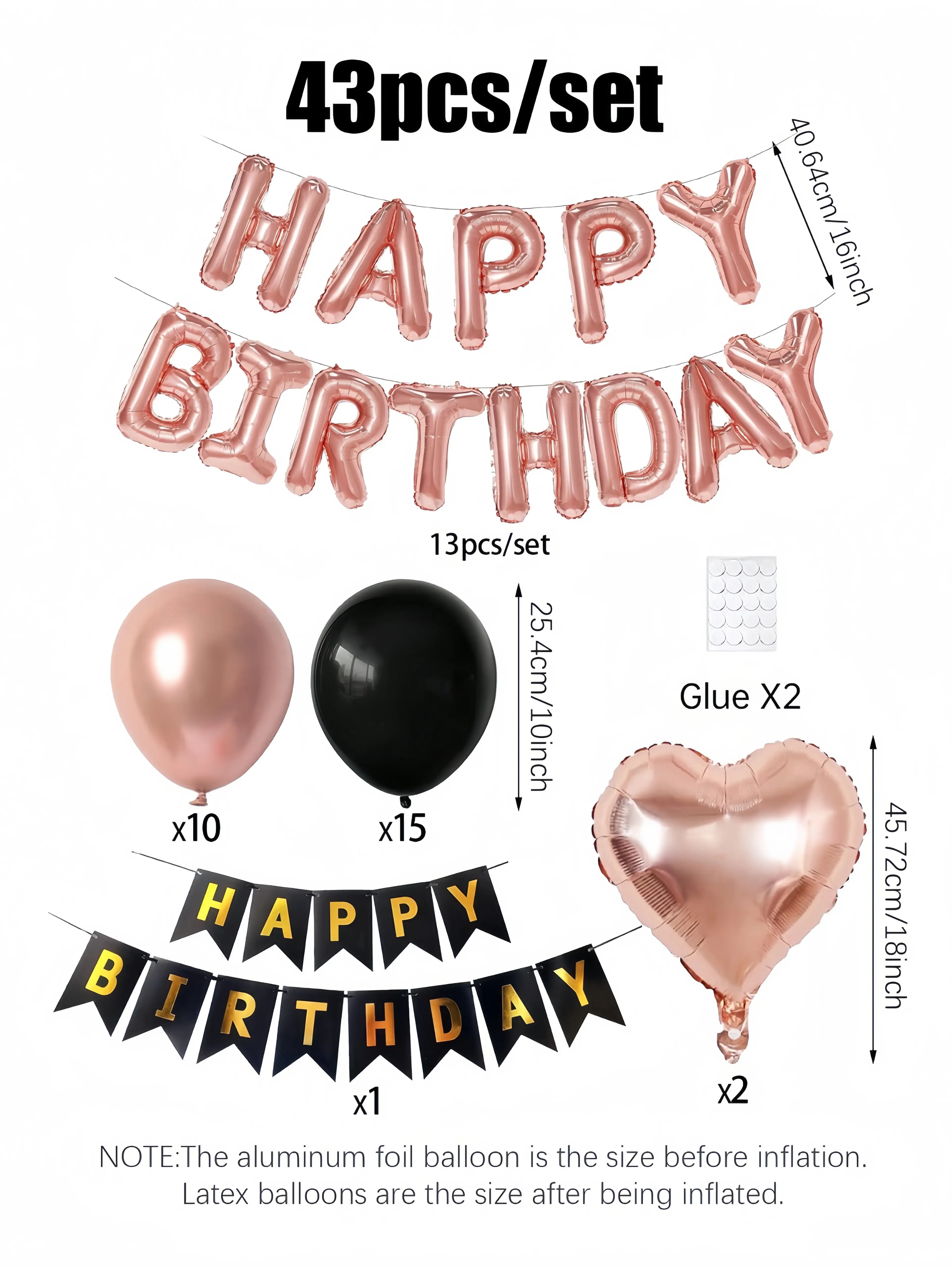 Easy Birthday Room Setup Balloon Kit – 16 Inch Happy Birthday Letter ...
