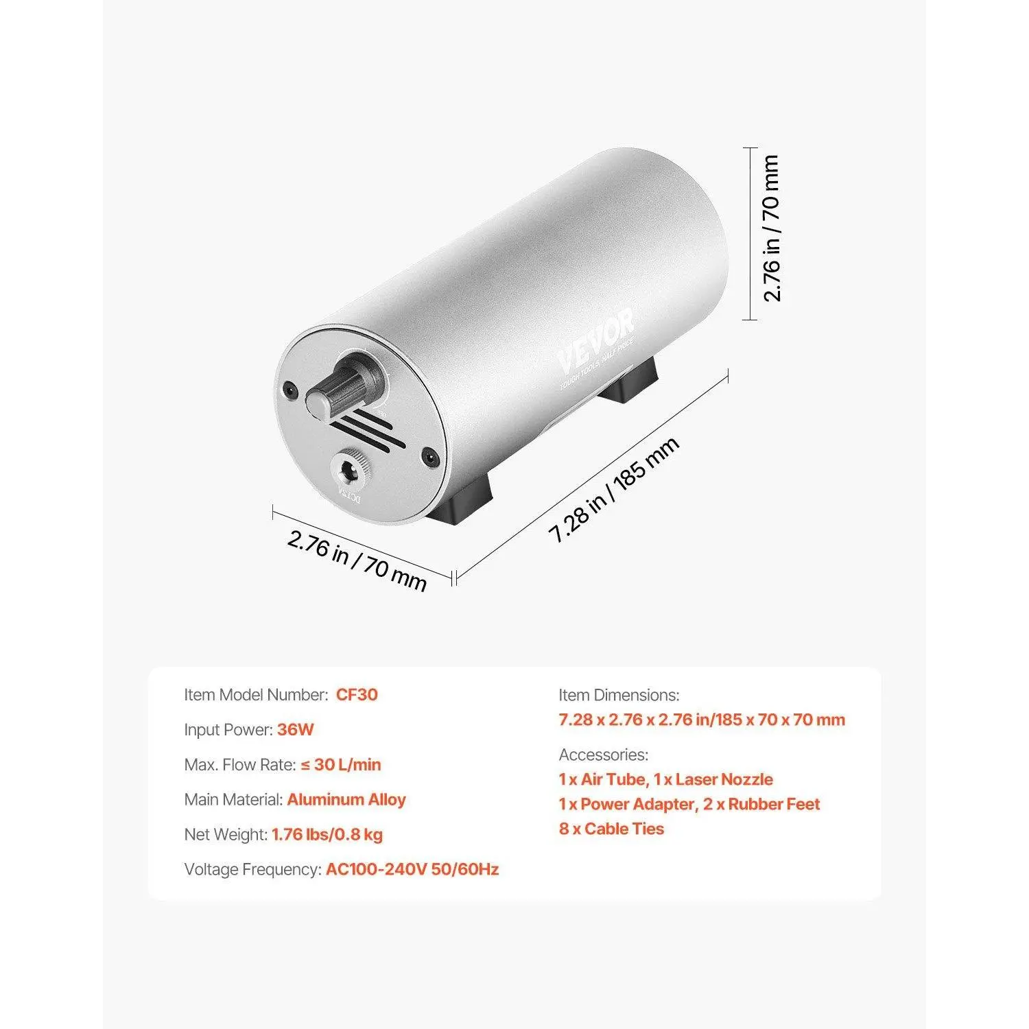 【Father's Day】VEVOR Air Assist Adjustable 30 L/min Air Pump Kit for ...