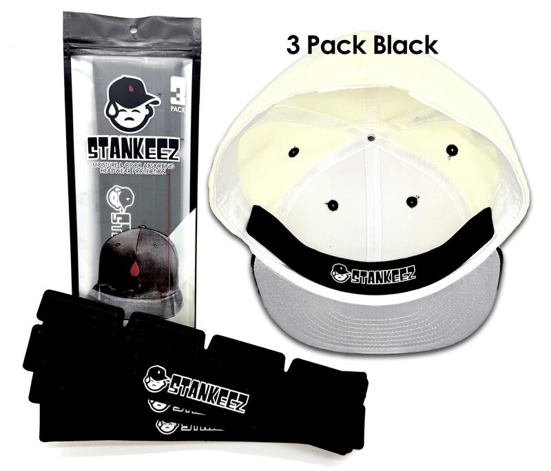 3 Pack Black Stankeez Hat Liners. Patented hat protector that is ...