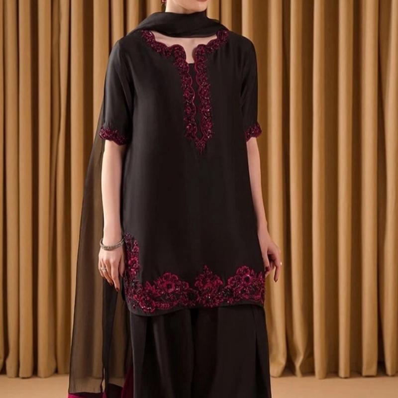 Black and Pink Farsi Salwar for Indian and Pakistani Ladies with Red ...