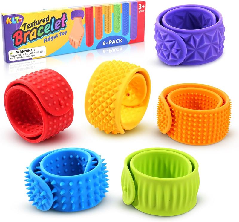Sensory Fidget Toys Slap Bracelets: Textured Silicone Autism Toys for ...