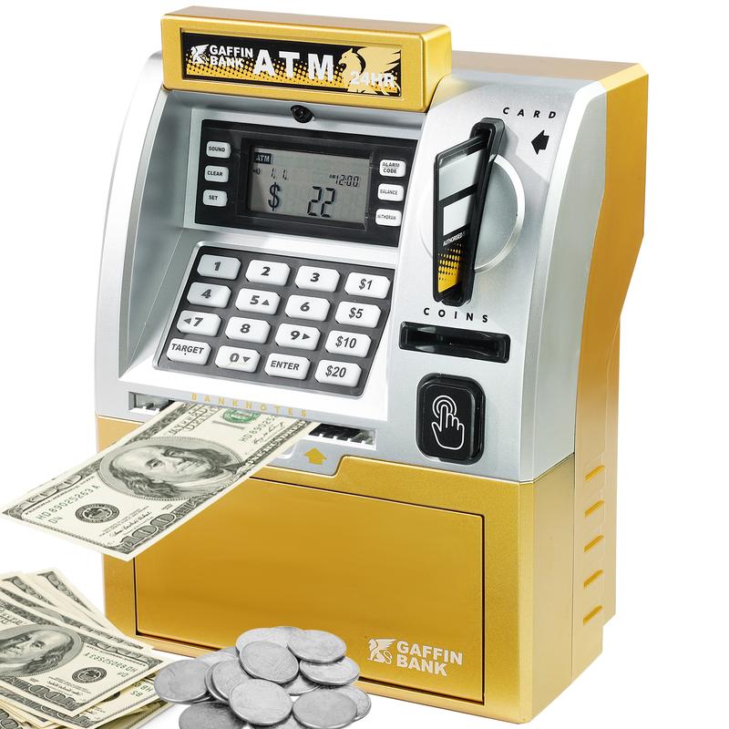 2025 Upgraded ATM Piggy Bank Toy for Kids with Debit Card, Coin ...
