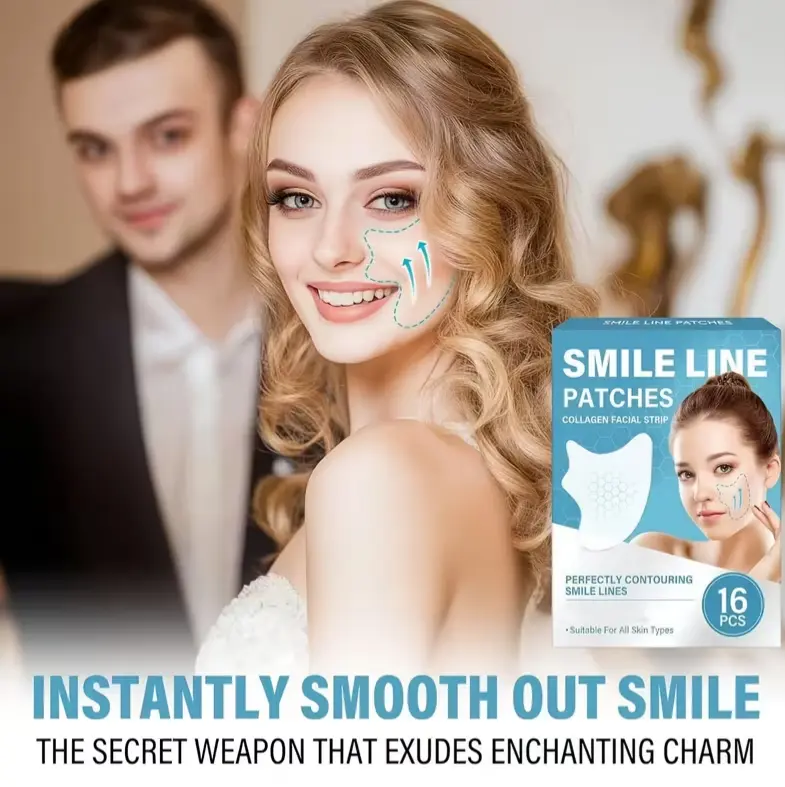 Smile Line Patches Instant Smoothing Collagen Facial Strips 16 Pcs for ...