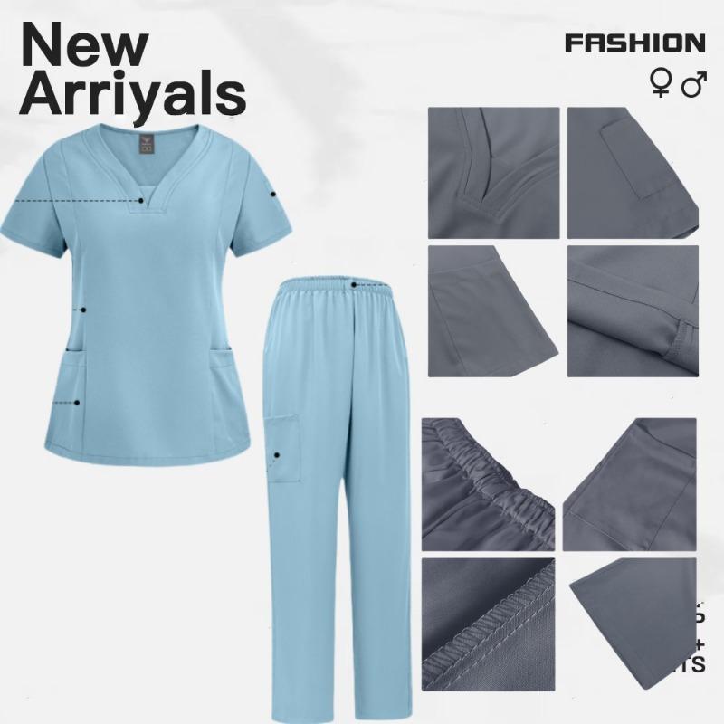 Medical Scrubs & Workwear Sets for Doctors & Nurses - Loose-Fit V-Neck ...