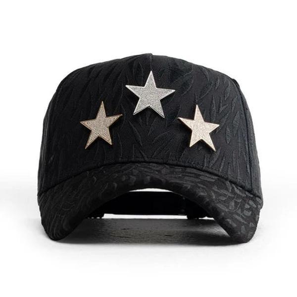 Barbas Hats x CT “Rockstar” Snapback Hat with Three Metal Star ...