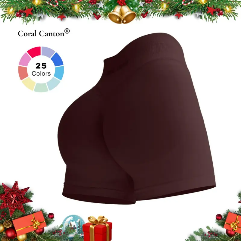 Coral Canton Impact Shorts,High Waisted Butt Lifting,Shaping Curve ...