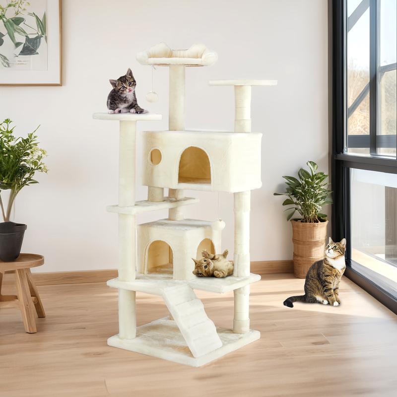 Multi-purpose Cat House Furniture Activity Center with Scratching Posts ...