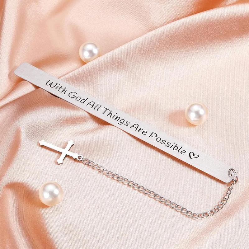 Christian Bookmark with Cross Charm, 1 Count Bible Verse Bookmark ...