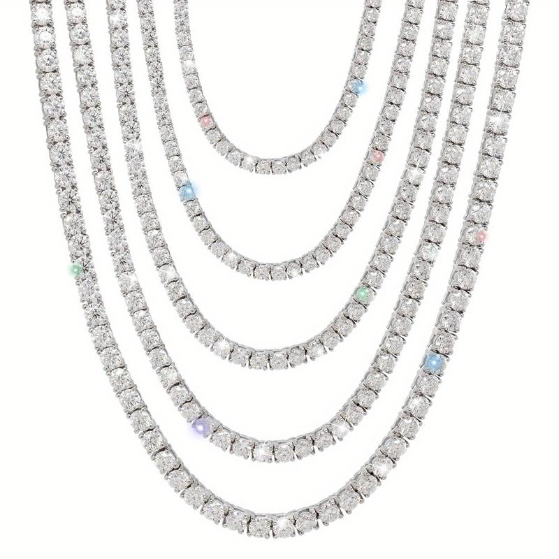 30-36CT Diamond Tennis Necklace, Suitable for Men, 4mm D color VVS1 ...