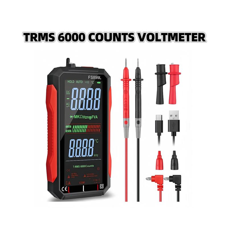 TRMS 6000 Counts Digital Voltmeter—Reliable Voltage Tester for Home ...