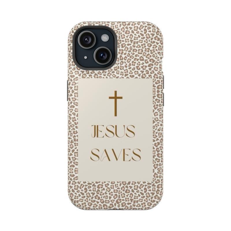 Jesus Saves Leopard Case,Two-In-One Shell,Cover for iPhone 16 15 14 13 ...