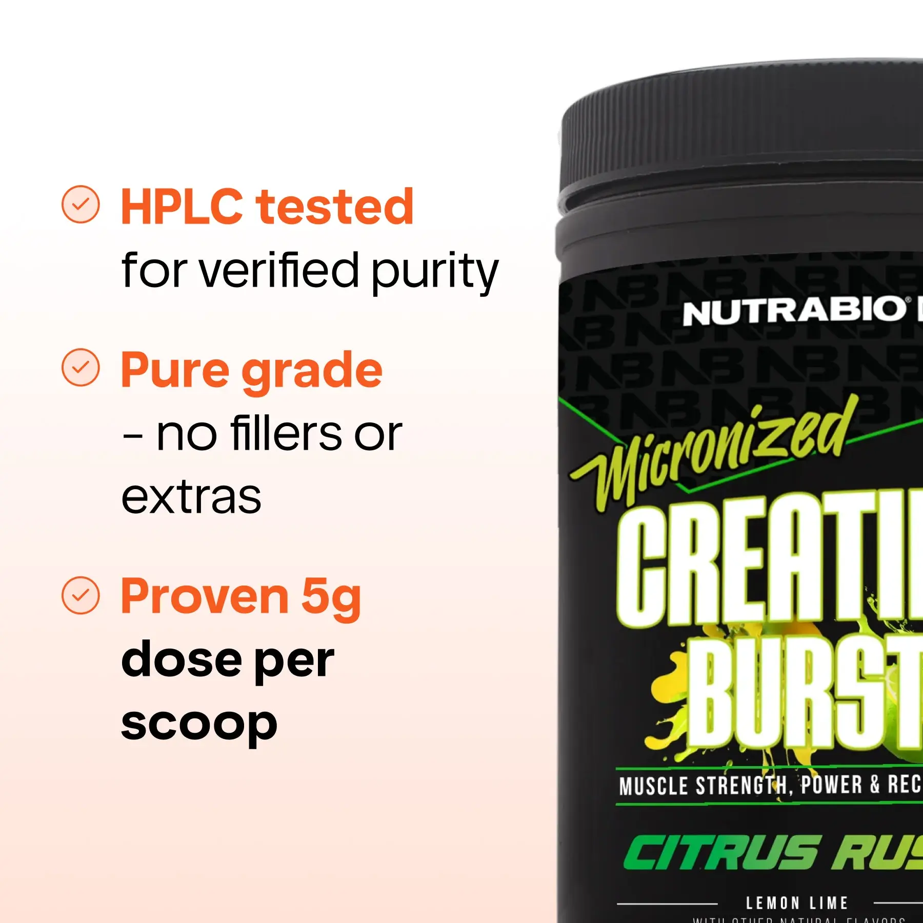 NutraBio Pure Creatine Monohydrate Powder Supplement, (300 g ...