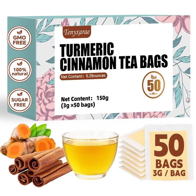 Organic Turmeric Ginger Cinnamon Tea Bags, 50 Teabags, 3g/Bag, Made ...