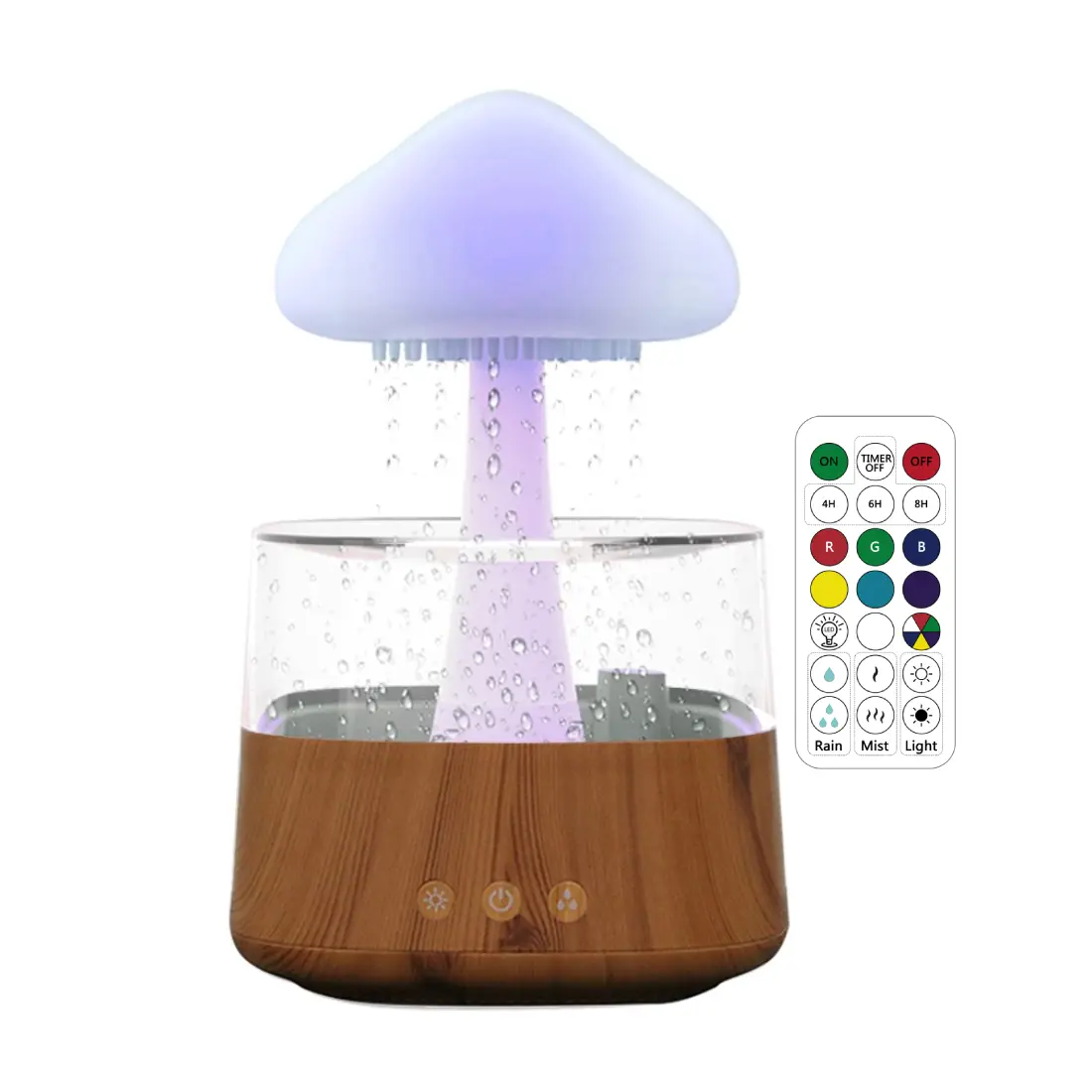 Rain Cloud Humidifier Mushroom Diffuser Cute Lamp Raindrop Sound ...
