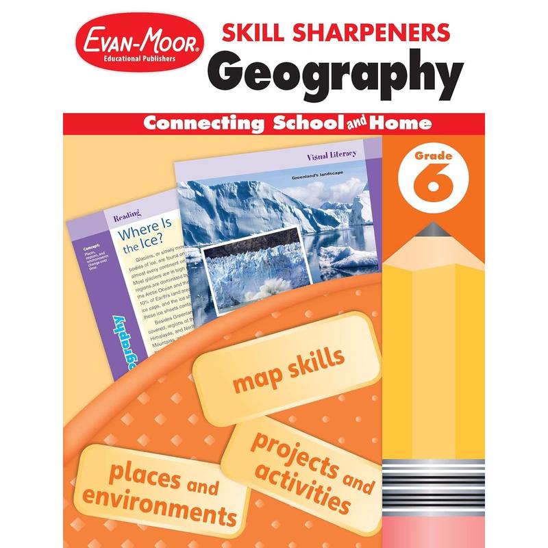 Evan-Moor Skill Sharpeners Geography Workbook, Grade 6, Fun Projects ...