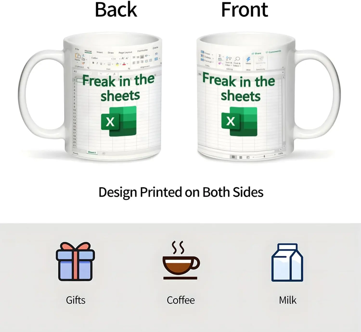 Funny Excel Coffee Mug, Freak In The Sheets Mug, Spreadsheet Excel Cup ...