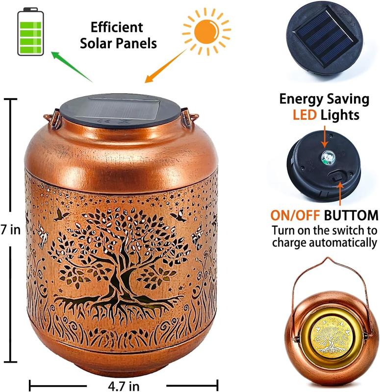 Tree of Life Solar Lanterns Outdoor Waterproof Hanging Solar Lights Big ...
