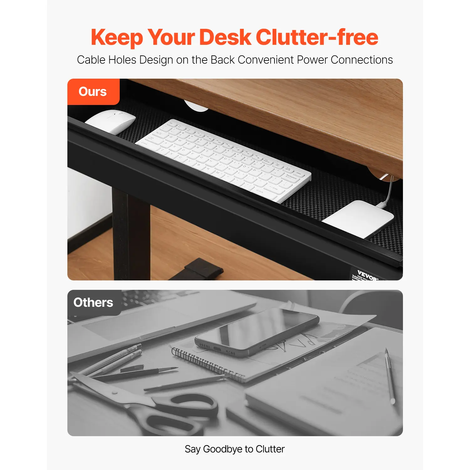 VEVOR 26" Wide Under Desk Drawer Slide Out, Under Desk Mounted Pull-out ...