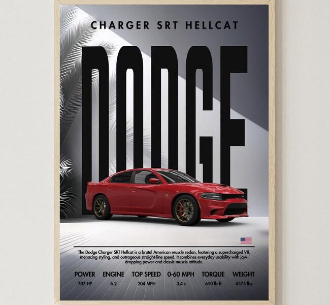 Dodge Charger SRT Hellcat - Art Print Home Decor - Super Car Poster ...