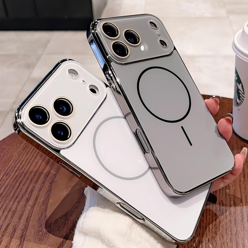 Electroplated AG Matte Fine Ring Magnetic Phone Case for IP17 Pro Max ...