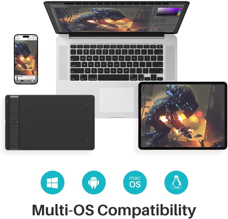 HUION Inspiroy 2 Small Drawing Tablet with Scroll Wheel 6 Hotkeys ...