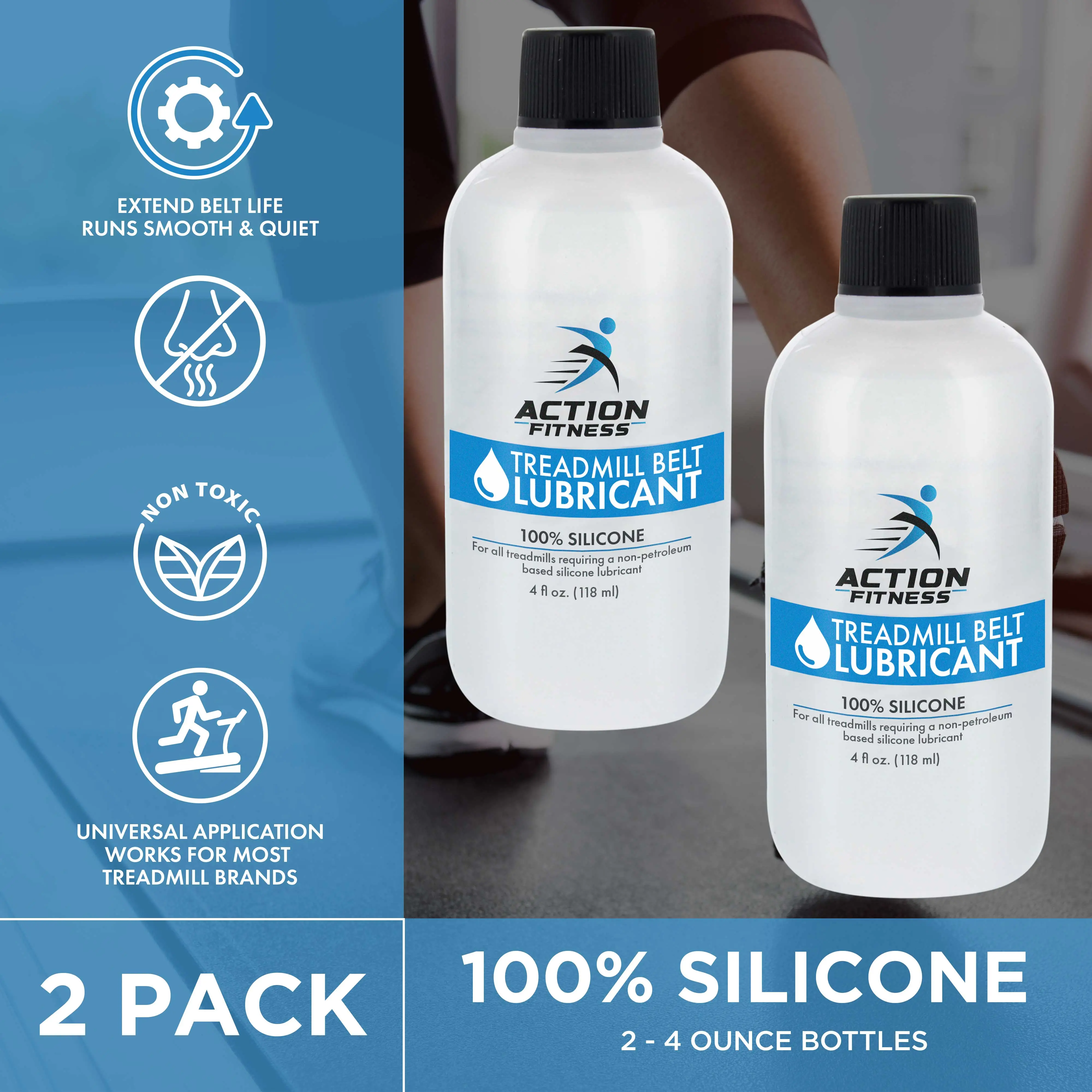 100% Silicone Treadmill Lubricant for Belt Maintenance (2 Pack) - 4oz ...