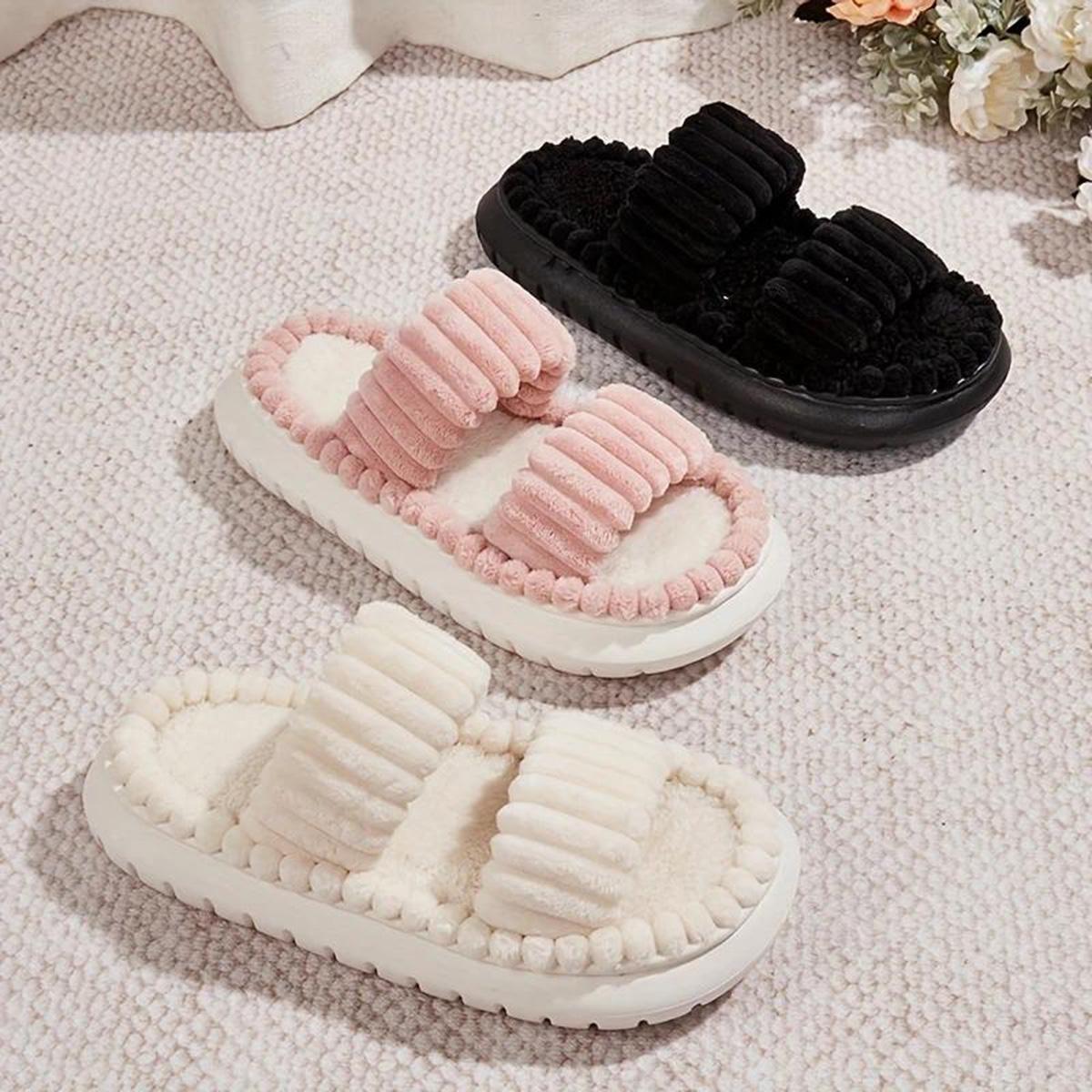 Women's Fluffy Bedroom Slippers, Trending Shoes, Casual Soft ...