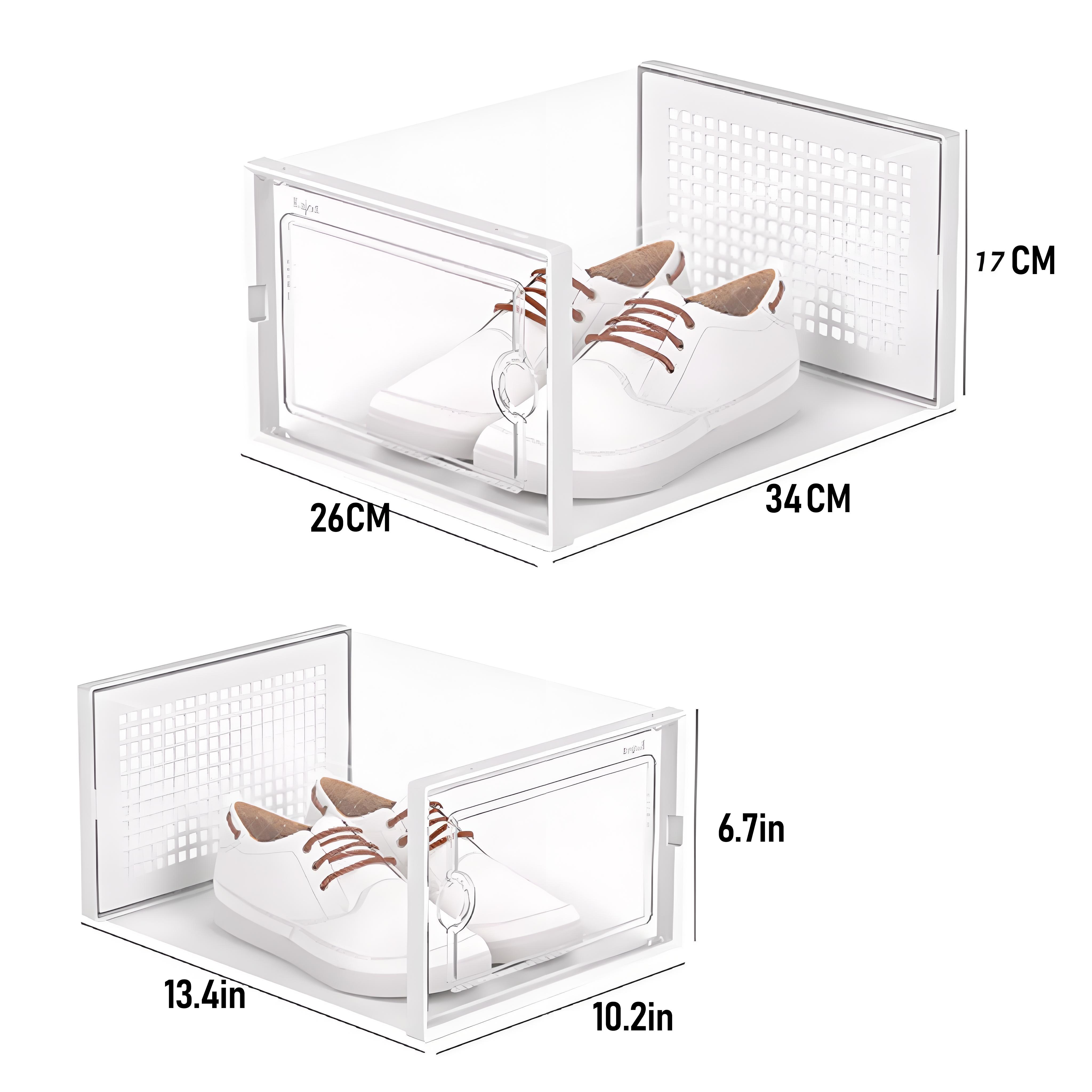 Clear Stackable Shoe Boxes – Foldable Plastic Shoe Organizer with ...