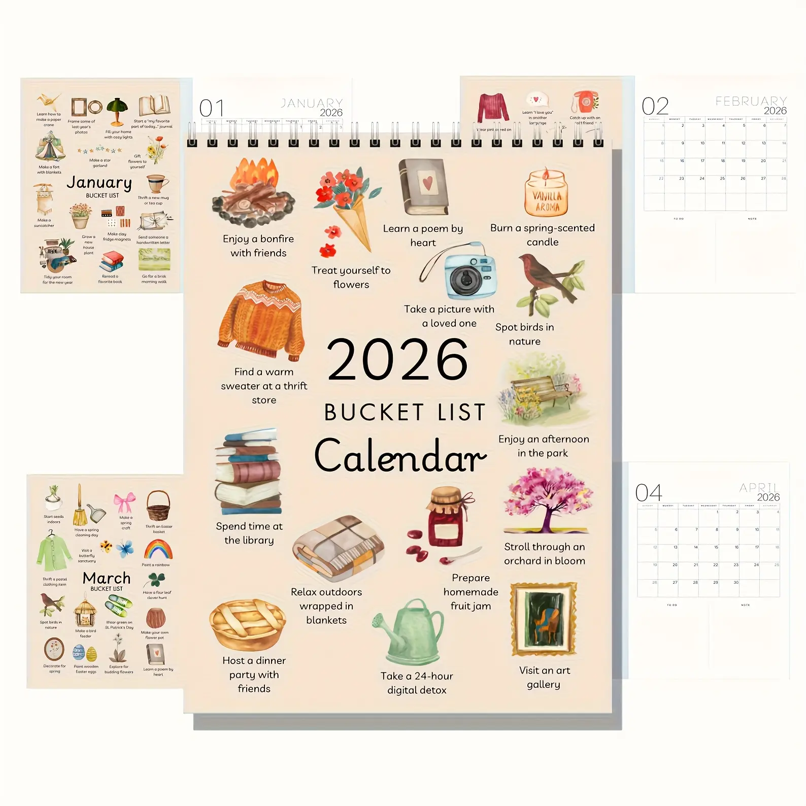 2026 Watercolor Monthly Calendar&Planner A4 Wall Calendar,High-quality ...