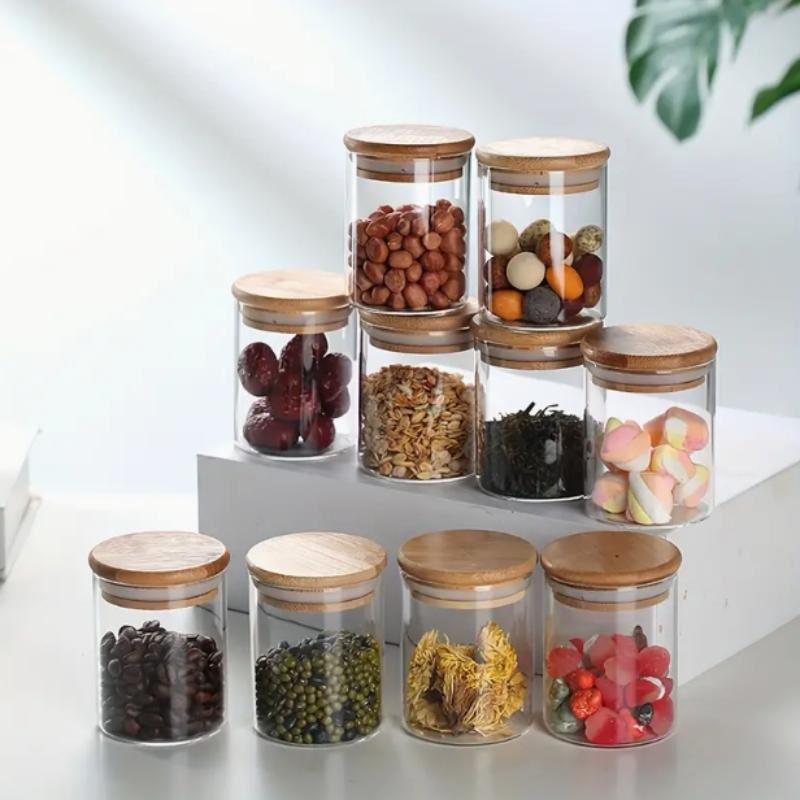 Bamboo Lid Glass Spice Jar, Anti-breakage Packaging Sealed Bottle ...