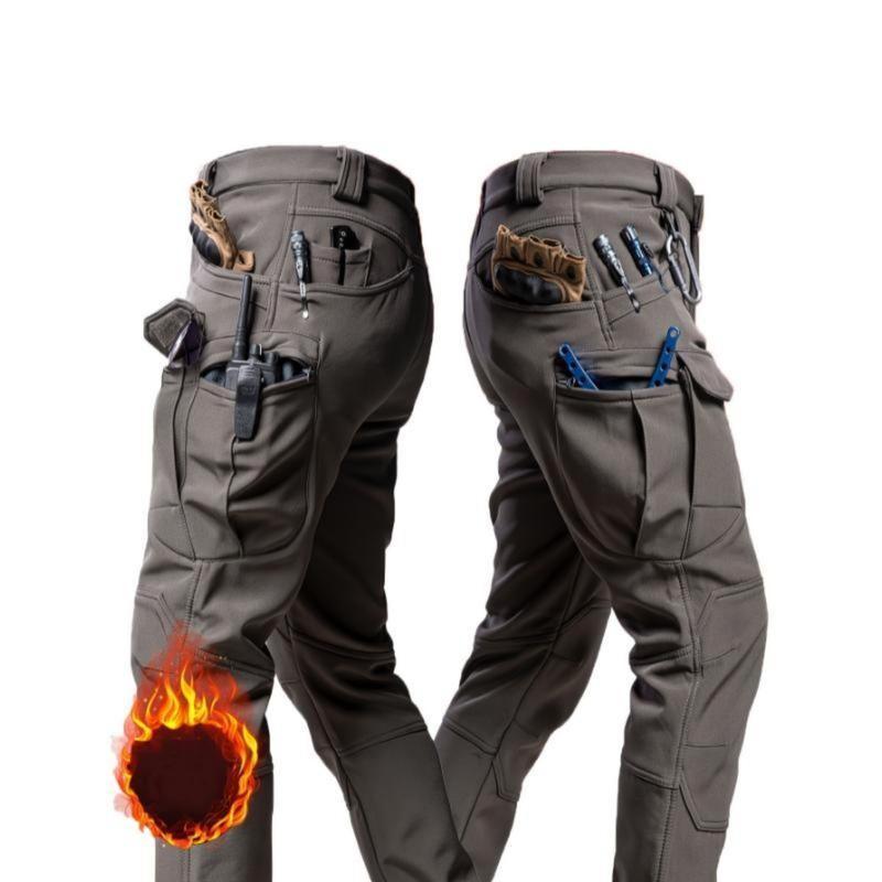 Men'S Outdoor Military Tactical Pants, Soft Shell Fleece Lined ...