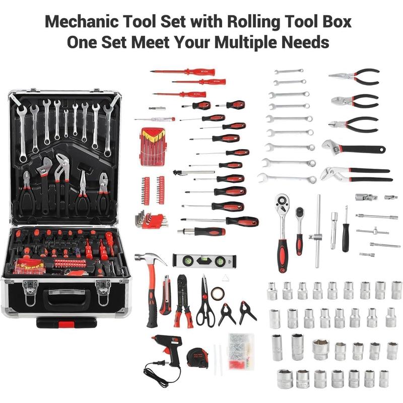 GARVEE Tool Box,800 Mechanic Tool Set Piece Aluminum Trolley Case Tool ...