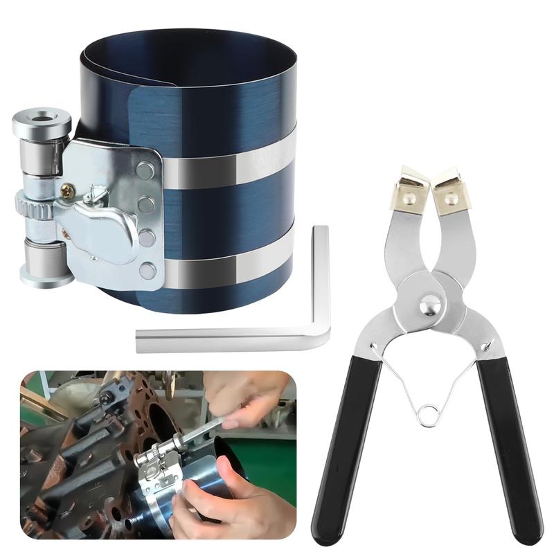 Car Engine Ring Compressor Tool For 60-150mm Kit With Pliers Install ...