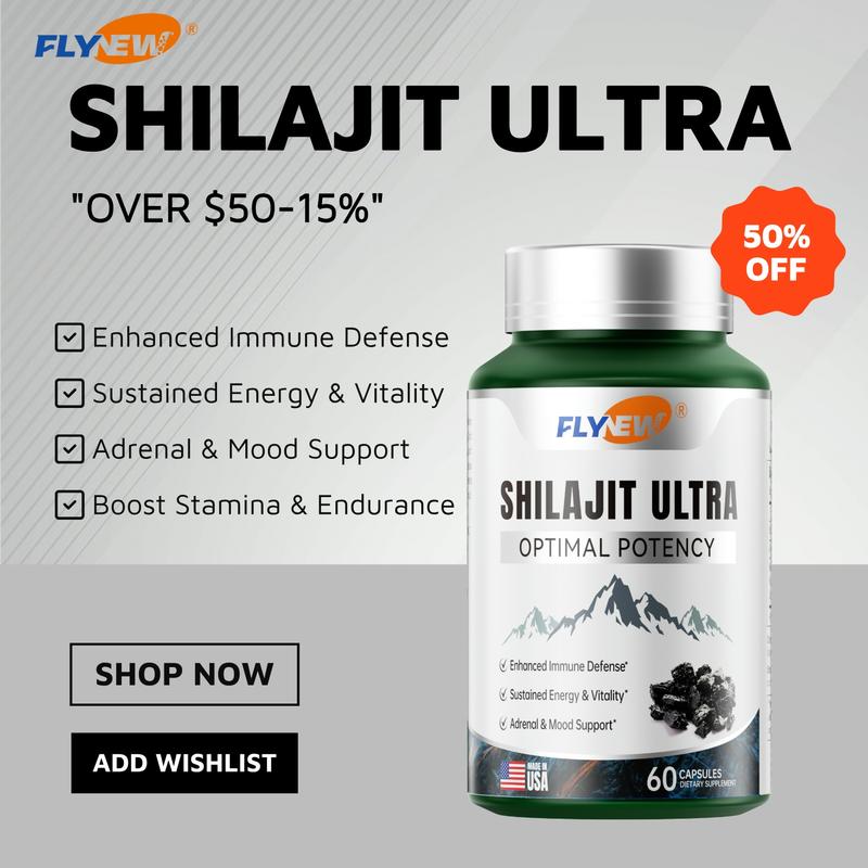 Flynew Optimal Potency Shilaj*t Ultra 60 Capsules Made in USA with ...